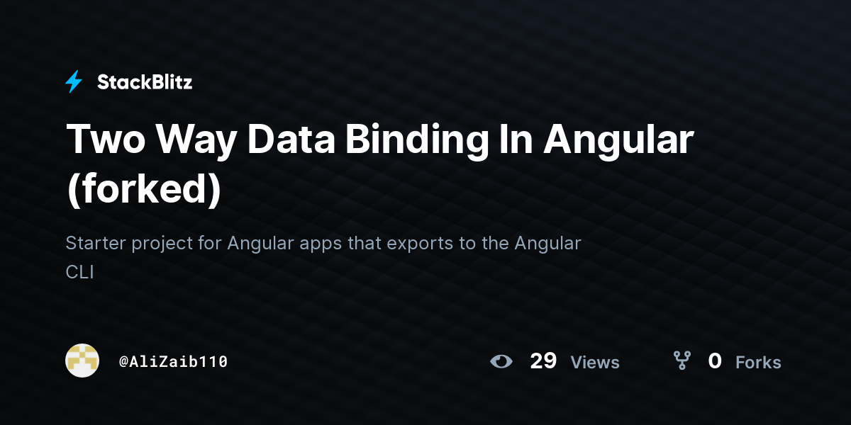 Two Way Data Binding In Angular (forked) - StackBlitz