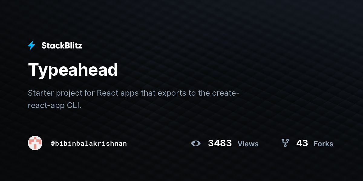 Typeahead - StackBlitz