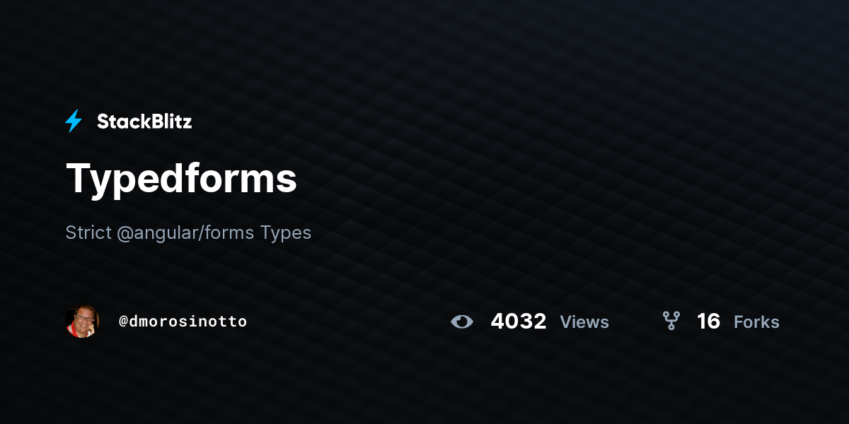 Typedforms - StackBlitz