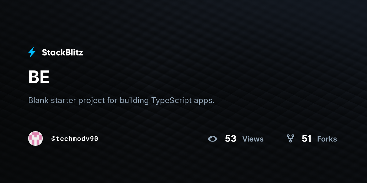 BE - StackBlitz