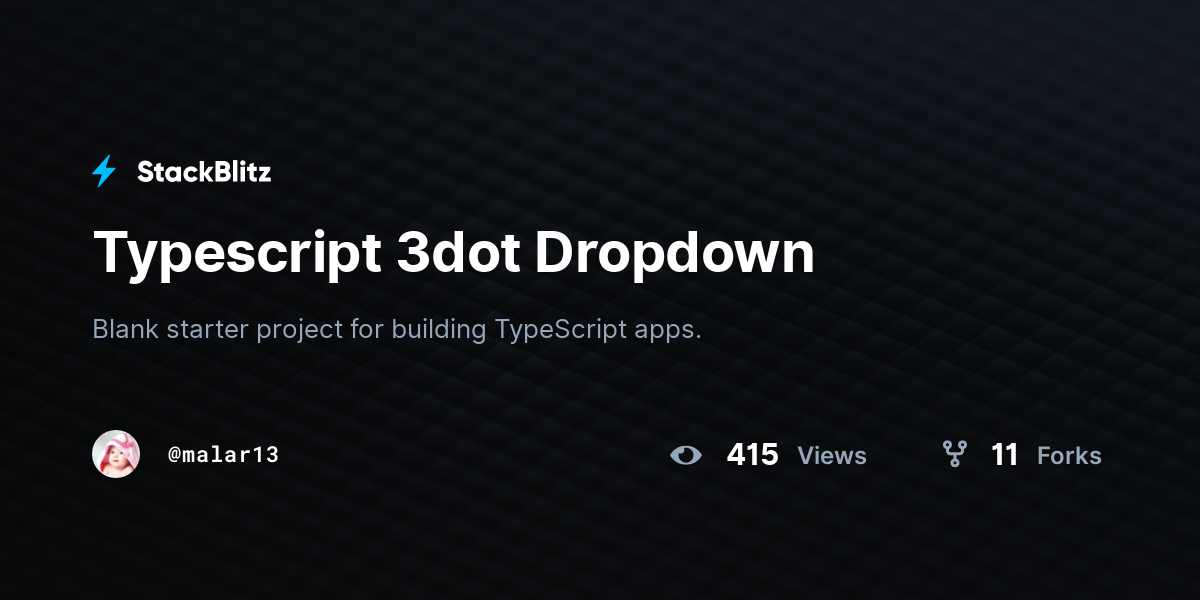 Typescript 3dot Dropdown - StackBlitz
