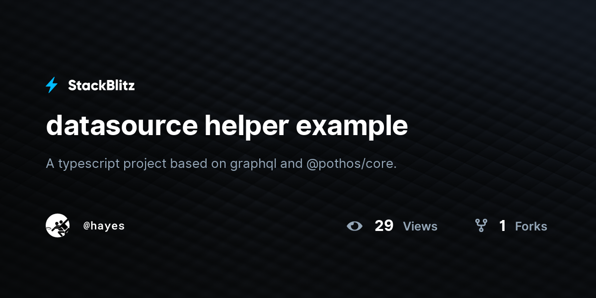 datasource helper example - StackBlitz