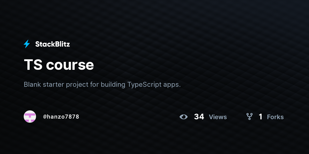 TS course - StackBlitz