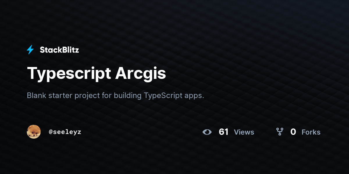 Typescript Arcgis - StackBlitz