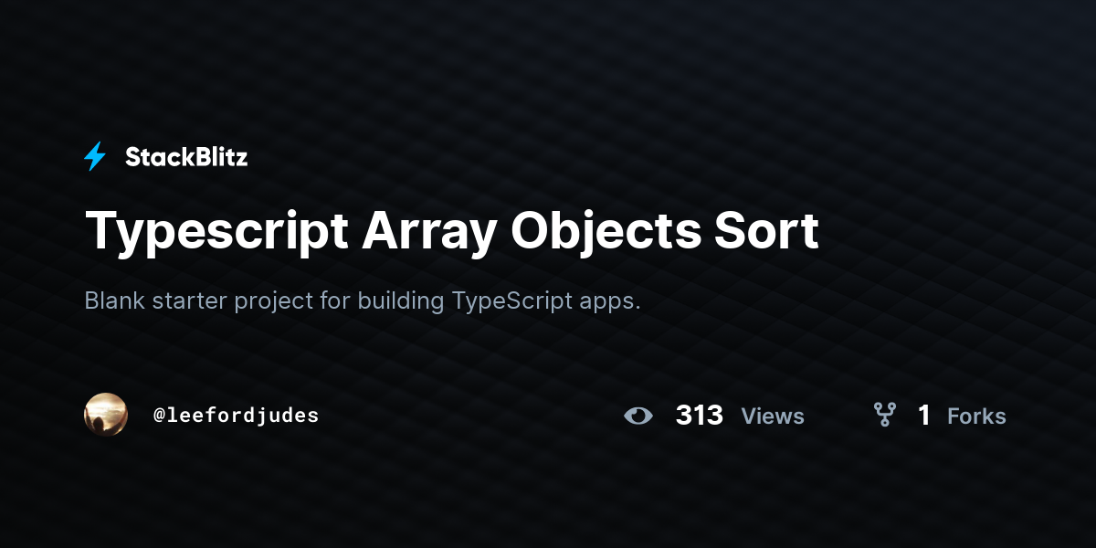 Typescript Array Objects Sort - StackBlitz
