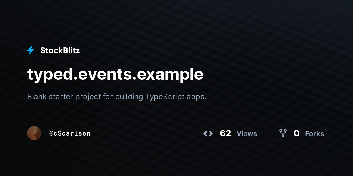 Typed Events Example Stackblitz