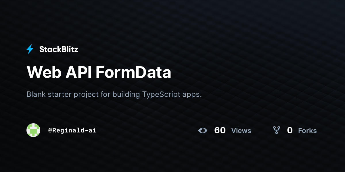 Web API FormData - StackBlitz