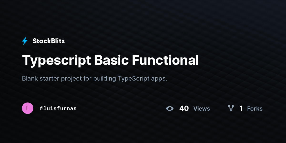 Typescript Basic Functional - StackBlitz Typescript Basic Functional - StackBlitz
