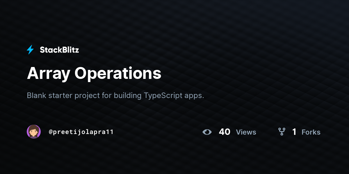 Array Operations - StackBlitz Array Operations - StackBlitz