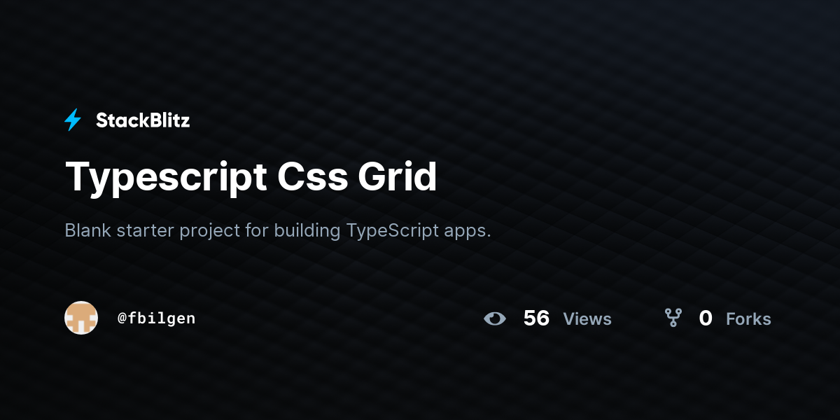 Typescript Css Grid - StackBlitz