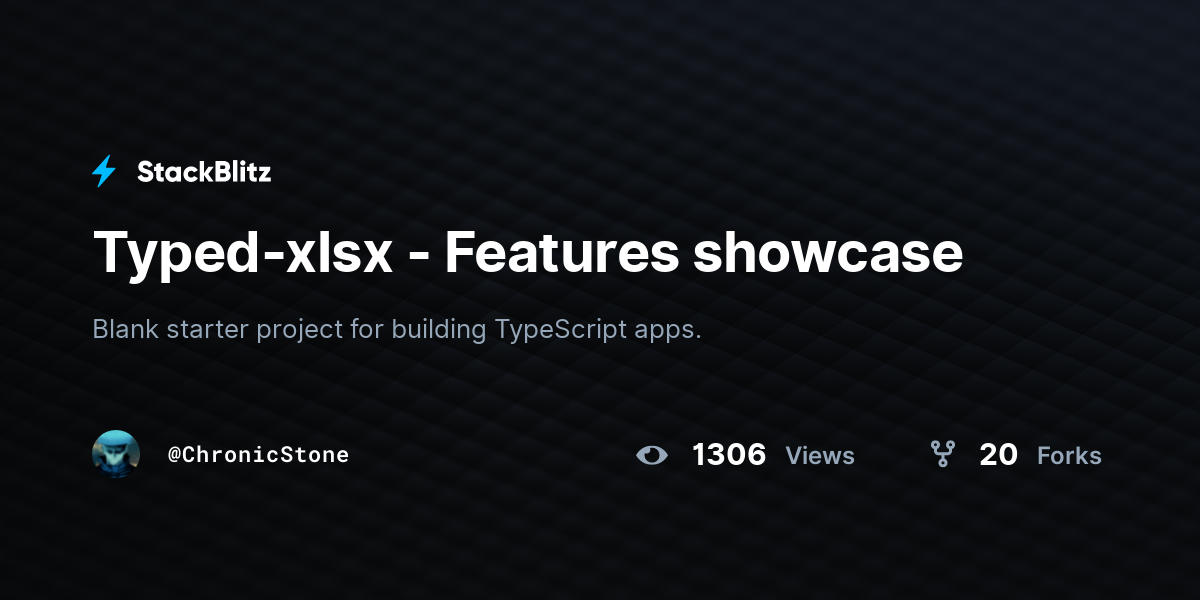 Typed-xlsx - Features showcase - StackBlitz