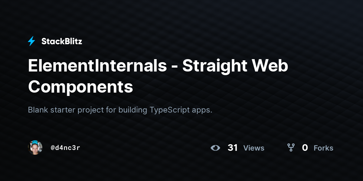 ElementInternals - Straight Web Components - StackBlitz