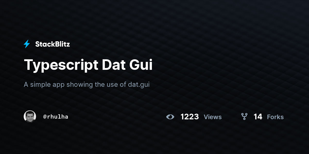 Typescript Dat Gui - StackBlitz