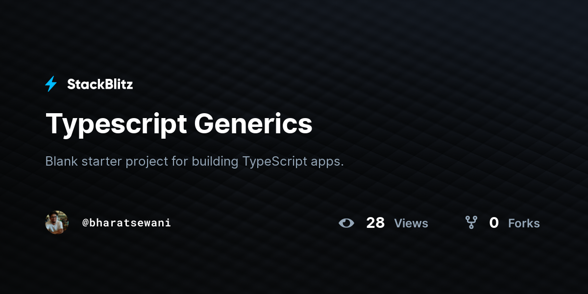 Typescript Generics Stackblitz