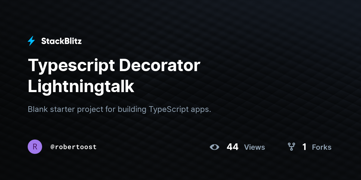 Typescript Decorator Lightningtalk - StackBlitz