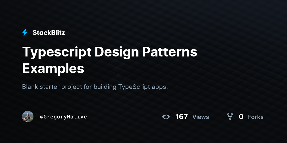Typescript Design Patterns Examples - StackBlitz