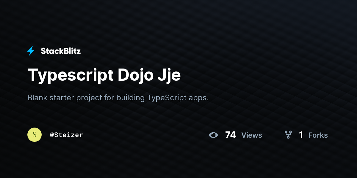 Typescript Dojo Jje - StackBlitz Typescript Dojo Jje - StackBlitz