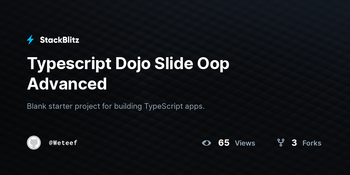 Typescript Dojo Slide Oop Advanced - StackBlitz