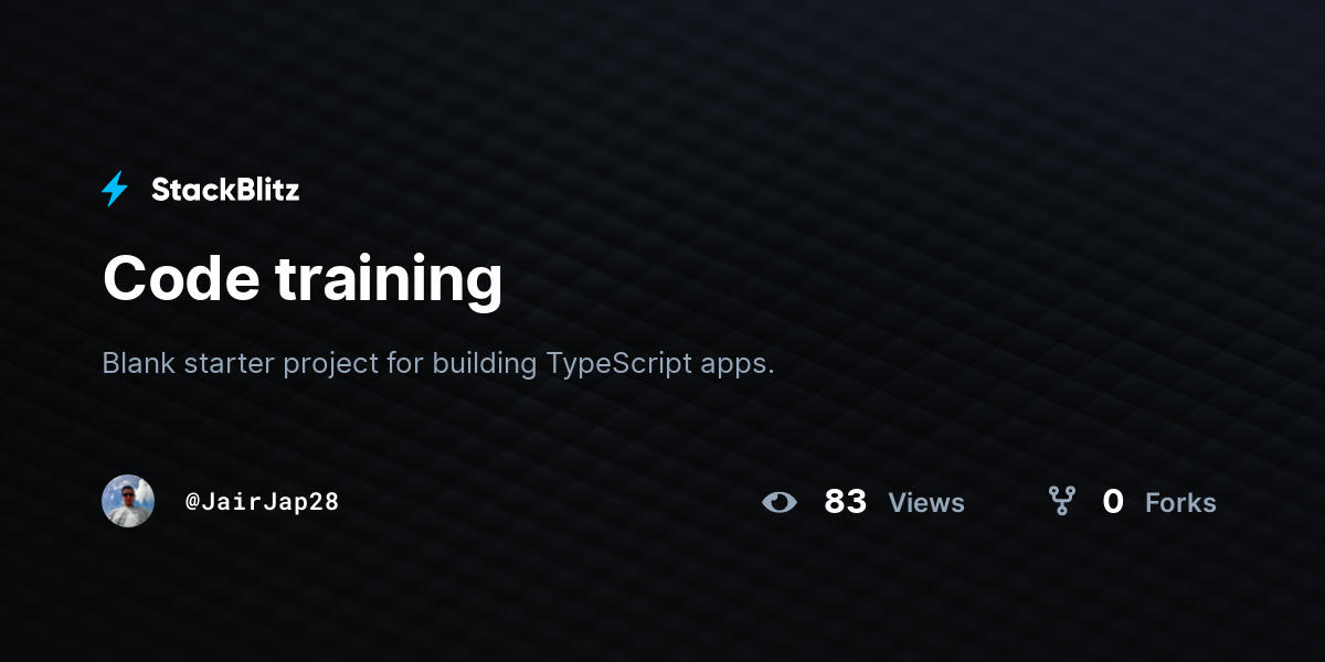 Code training - StackBlitz