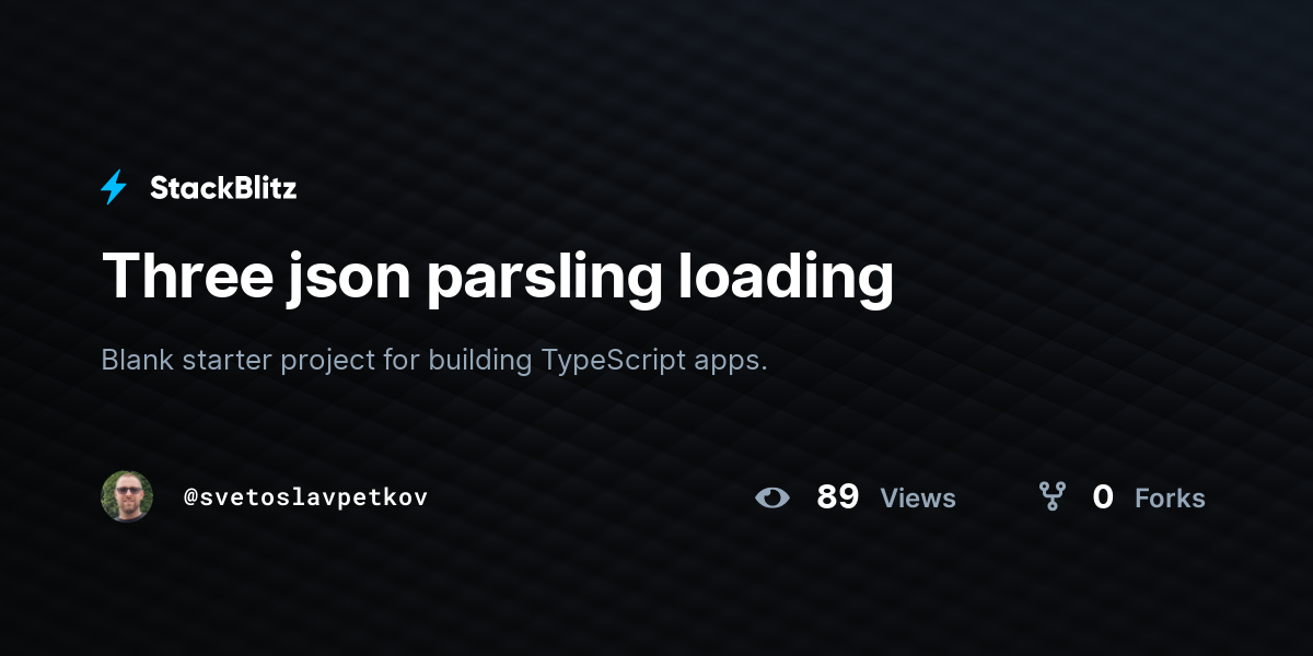 Three json parsling loading - StackBlitz Three json parsling loading - StackBlitz