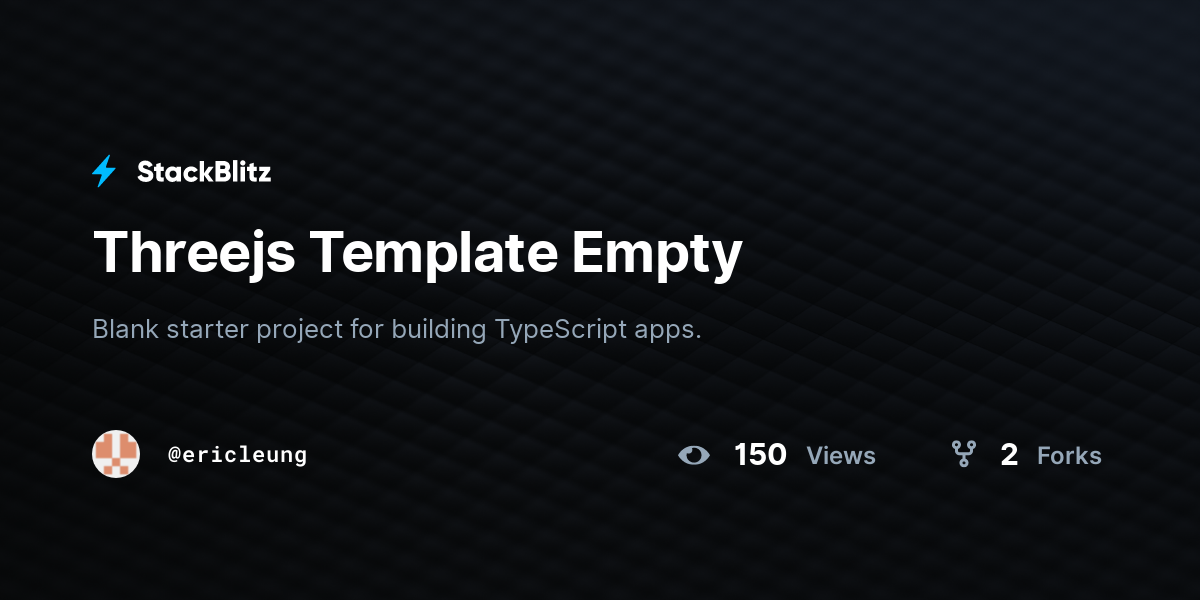 Threejs Template Empty - StackBlitz