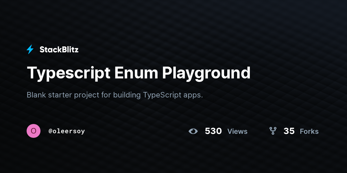 Typescript Enum Playground - StackBlitz Typescript Enum Playground - StackBlitz