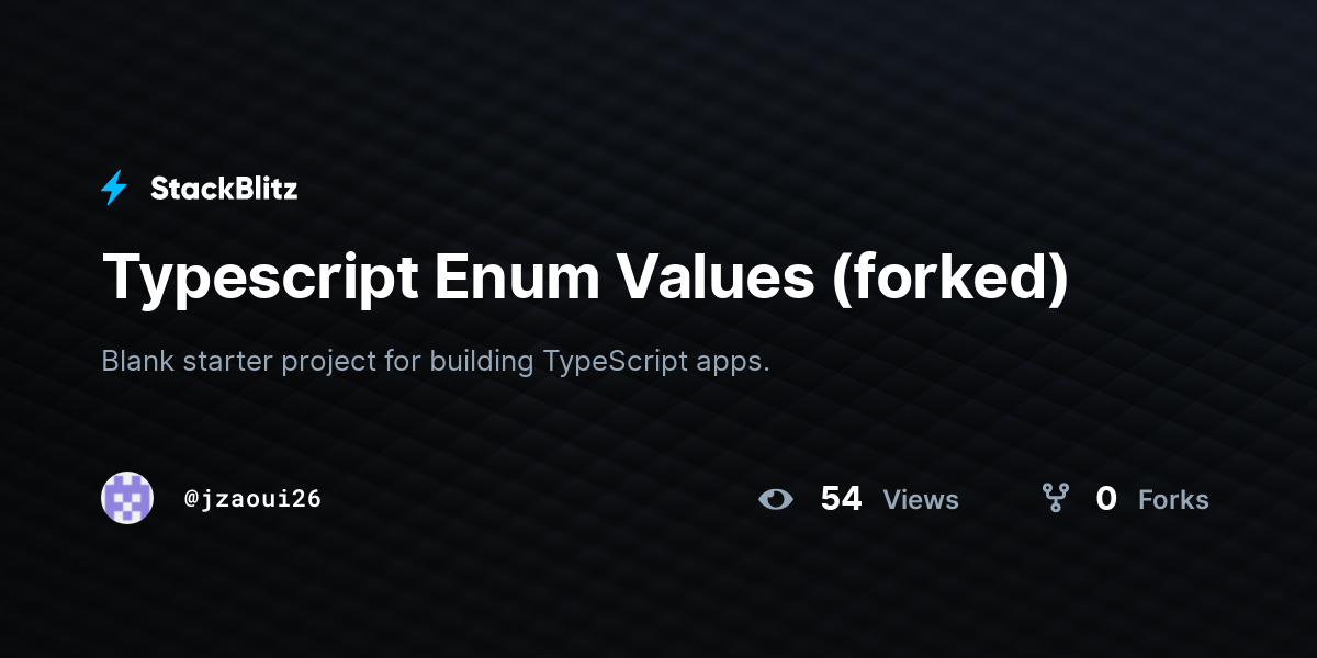 Typescript Enum Values (forked) - StackBlitz Typescript Enum Values (forked) - StackBlitz
