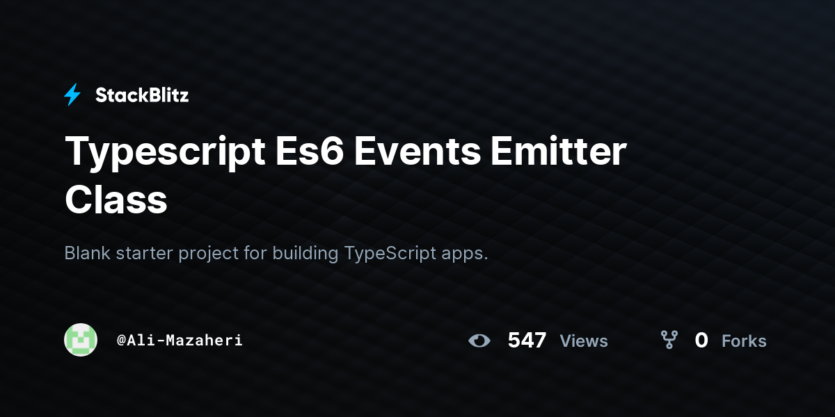 Typescript Es6 Events Emitter Class - StackBlitz