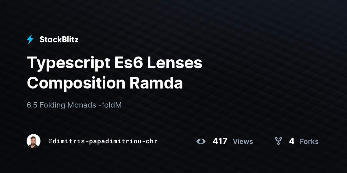 Typescript Es6 Lenses Composition Ramda - StackBlitz Typescript Es6 Lenses Composition Ramda - StackBlitz
