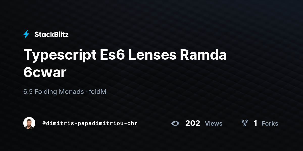 Typescript Es6 Lenses Ramda 6cwar - StackBlitz
