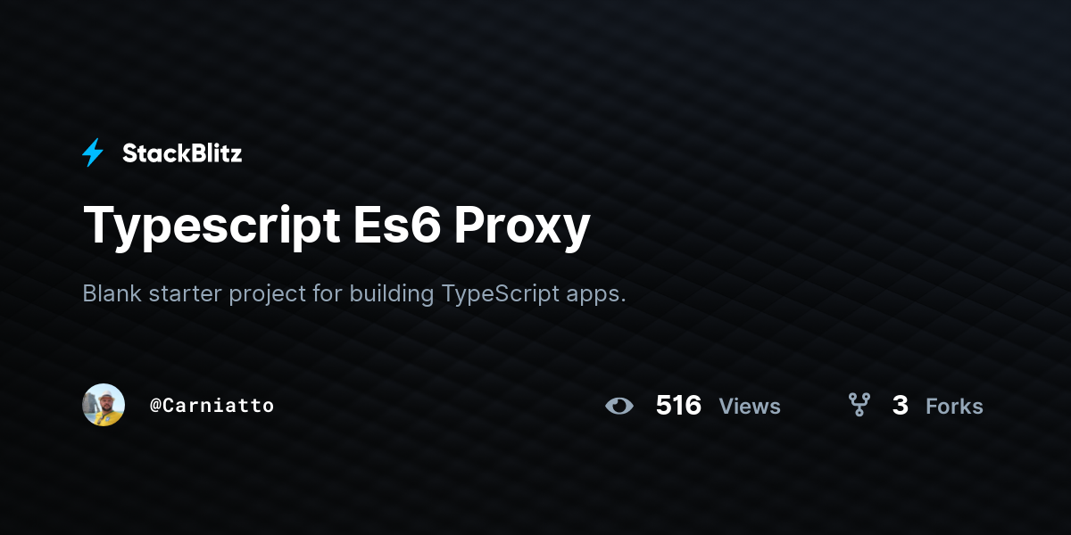 Typescript Es6 Proxy - StackBlitz