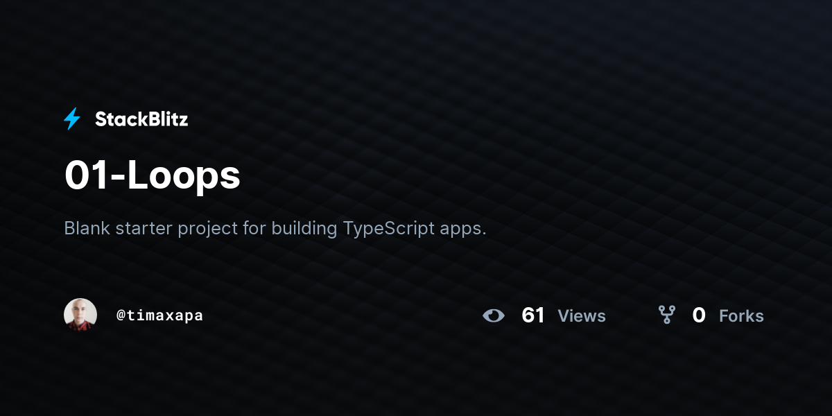 01 Loops Stackblitz