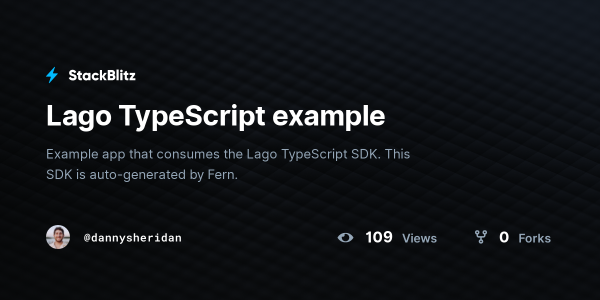 Lago TypeScript example - StackBlitz Lago TypeScript example - StackBlitz