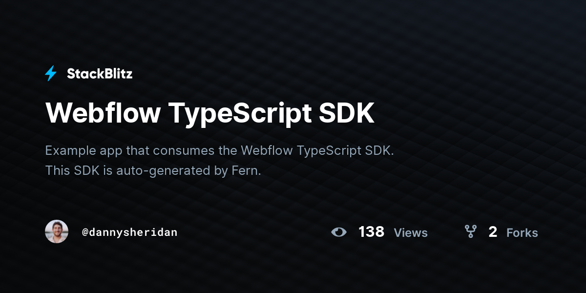 Webflow TypeScript SDK - StackBlitz