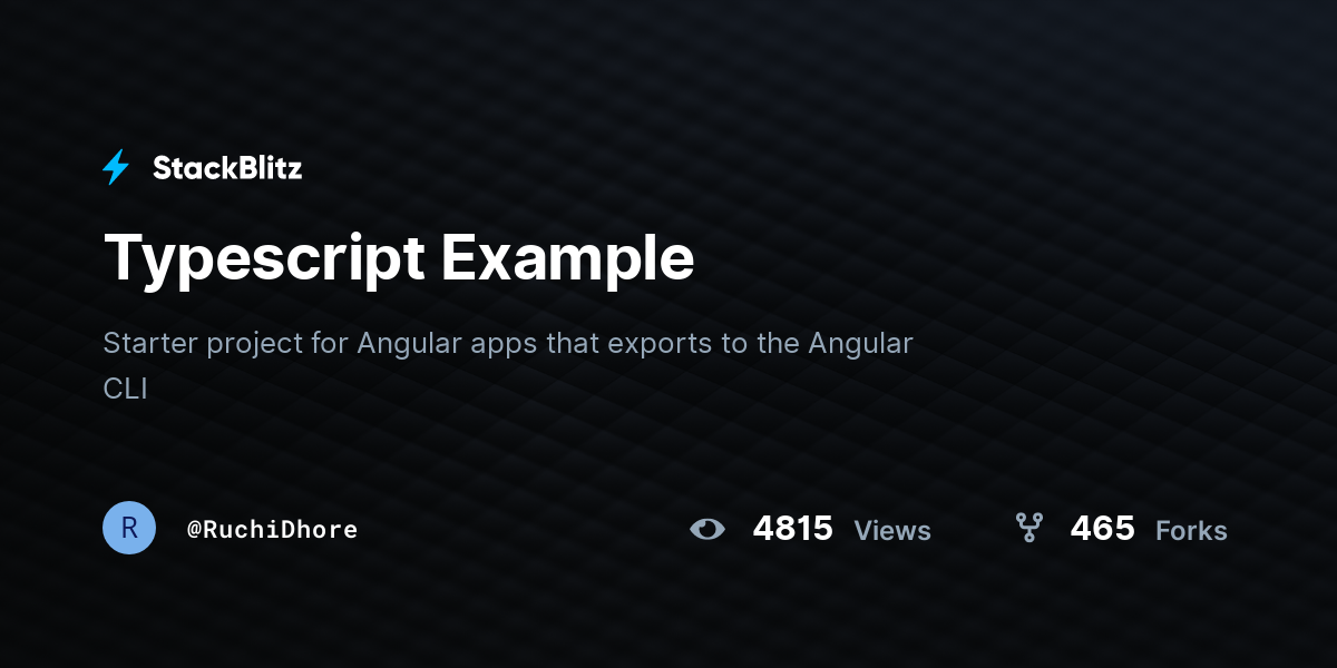 Typescript Example Stackblitz 