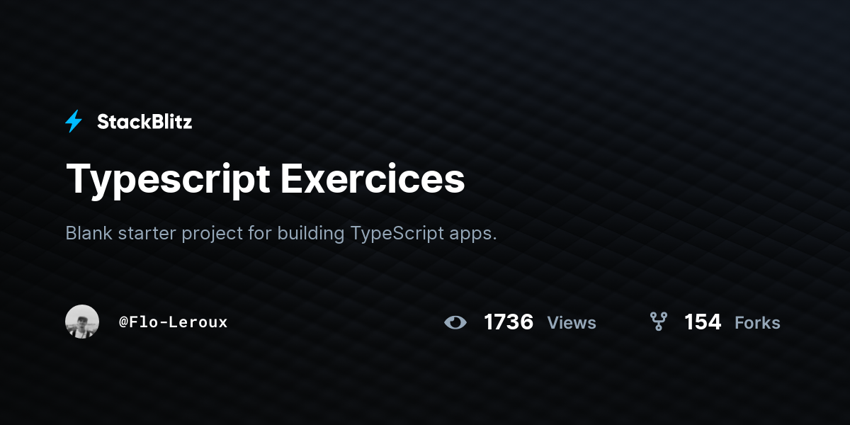 Typescript Exercices - StackBlitz