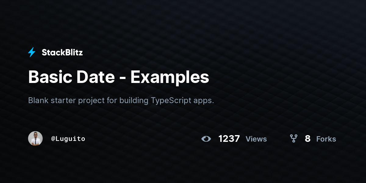 Basic Date - Examples - StackBlitz