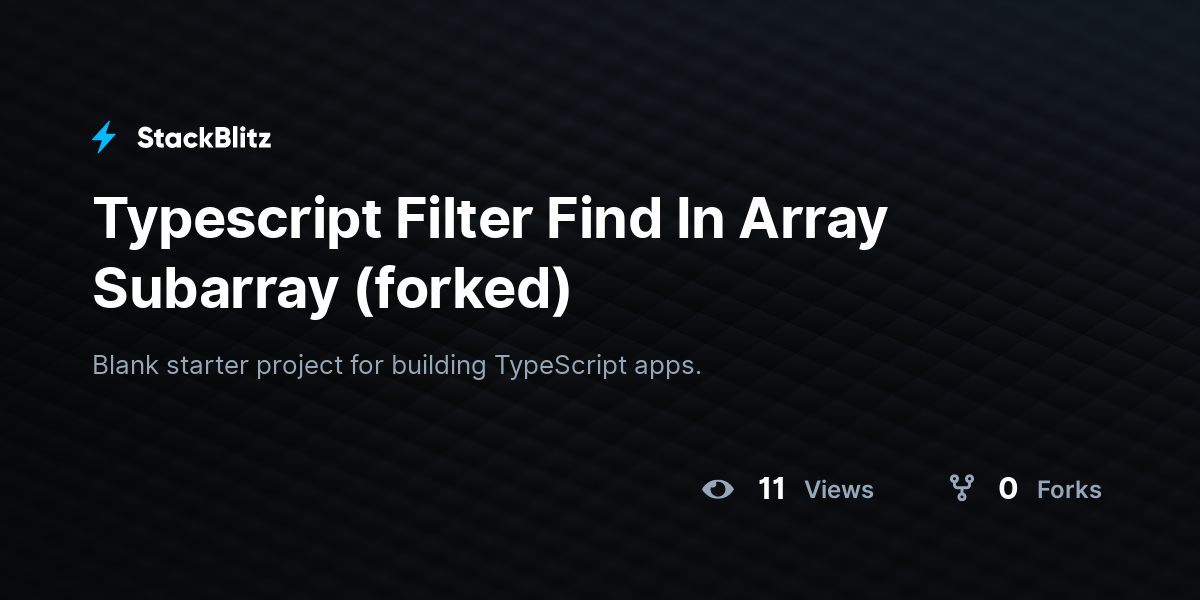 Typescript Filter Find In Array Subarray (forked) - StackBlitz