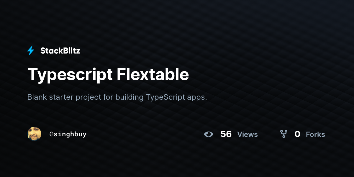 Typescript Flextable - StackBlitz