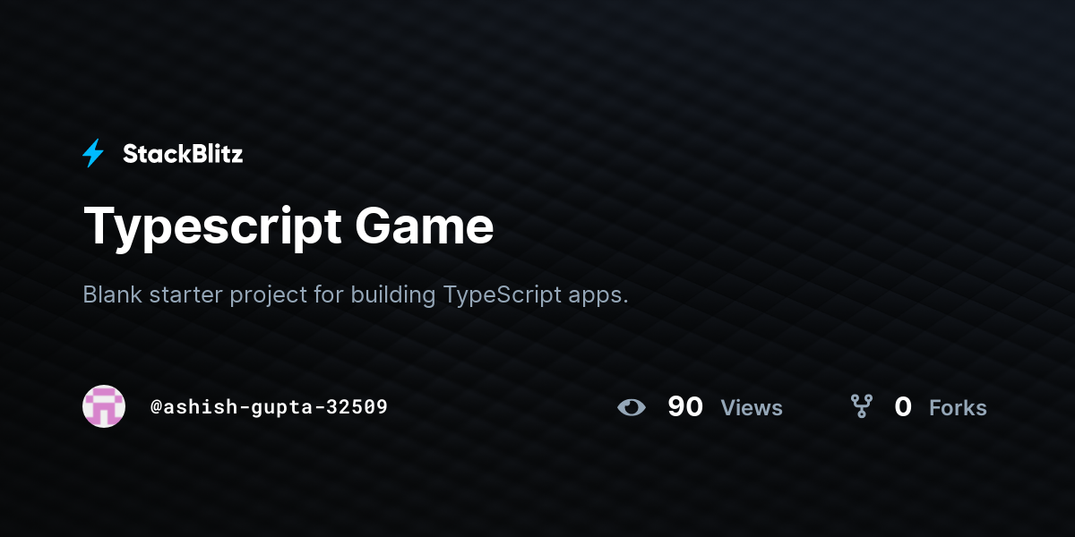 Typescript Game - StackBlitz