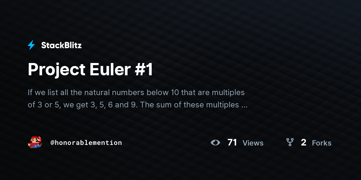 Project Euler #1 - StackBlitz