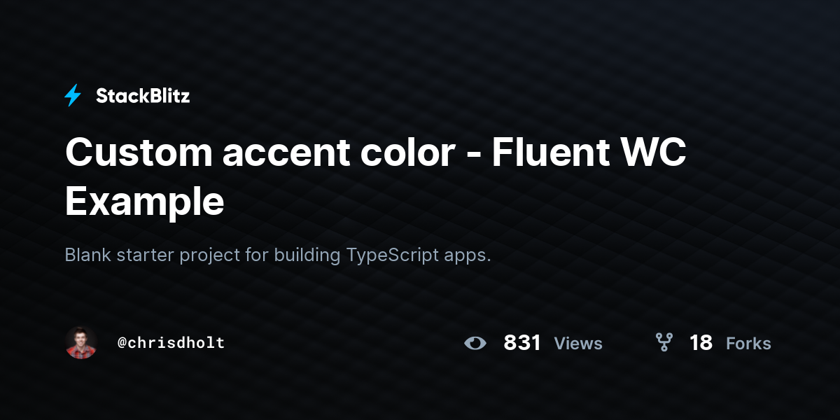 Custom accent color - Fluent WC Example - StackBlitz