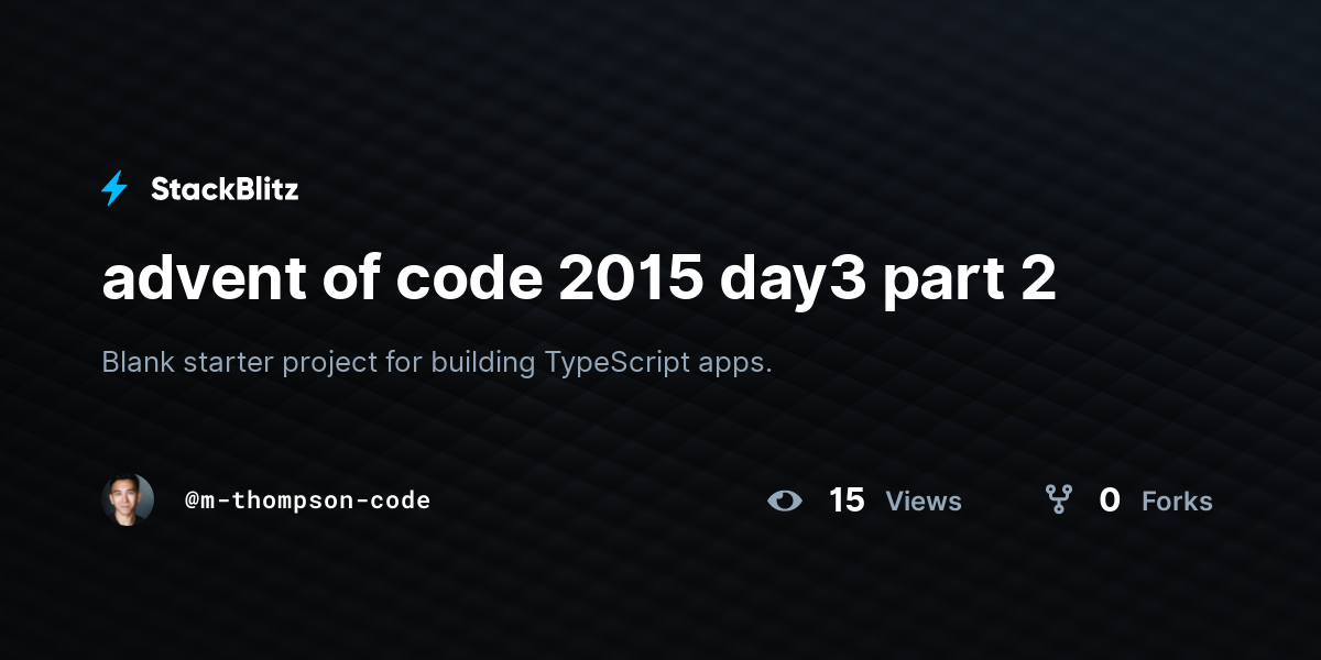 Advent Of Code 2015 Day3 Part 2 StackBlitz