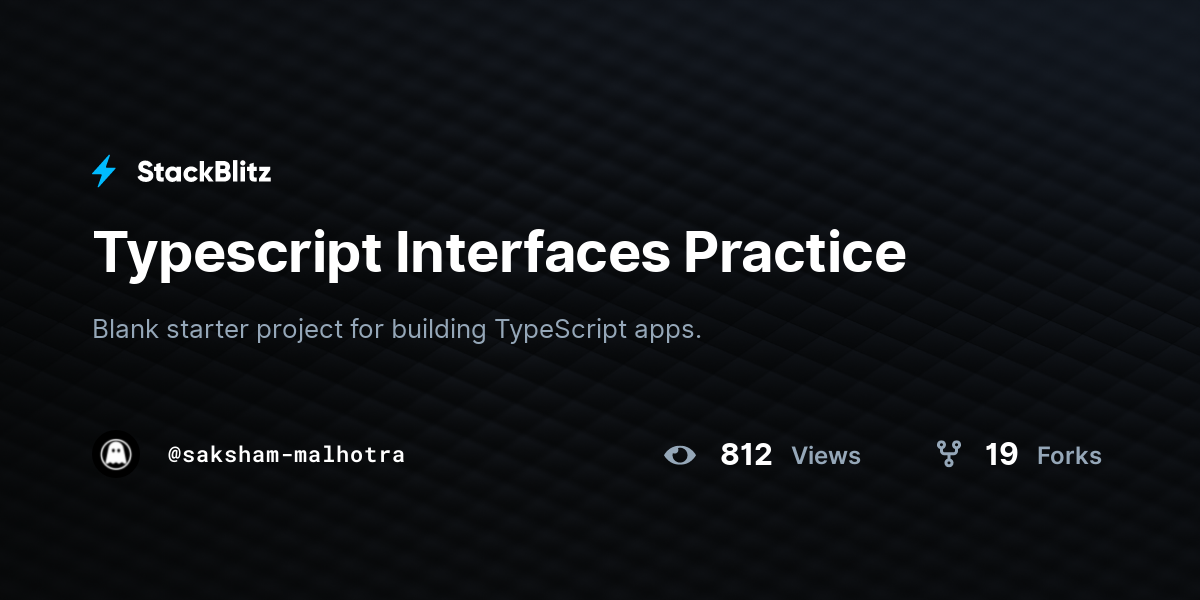 Typescript Interfaces Practice - StackBlitz