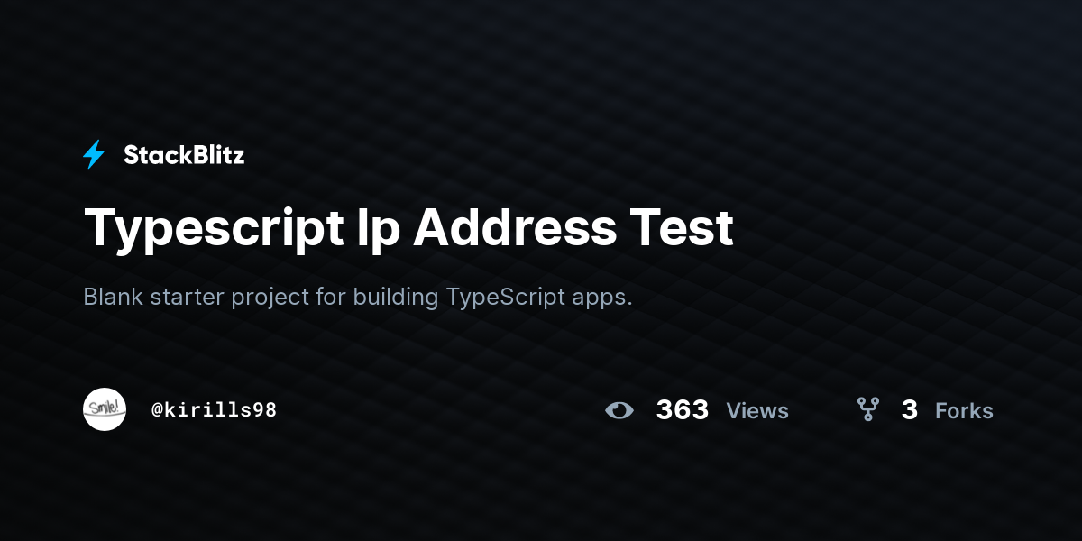 Typescript Ip Address Test - StackBlitz