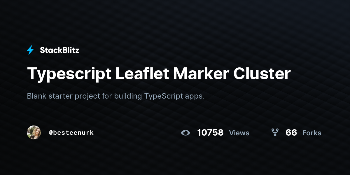 Typescript Leaflet Marker Cluster - StackBlitz