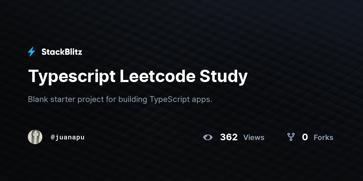 Typescript Leetcode Study - StackBlitz