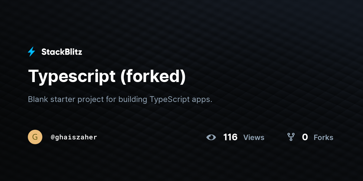 Typescript Forked Stackblitz