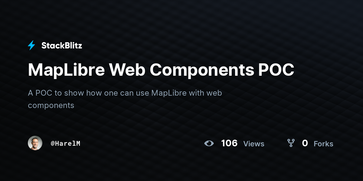 MapLibre Web Components POC - StackBlitz