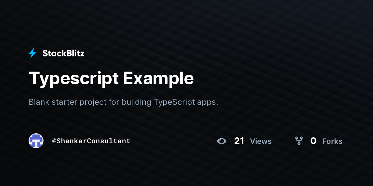 Typescript Example - StackBlitz